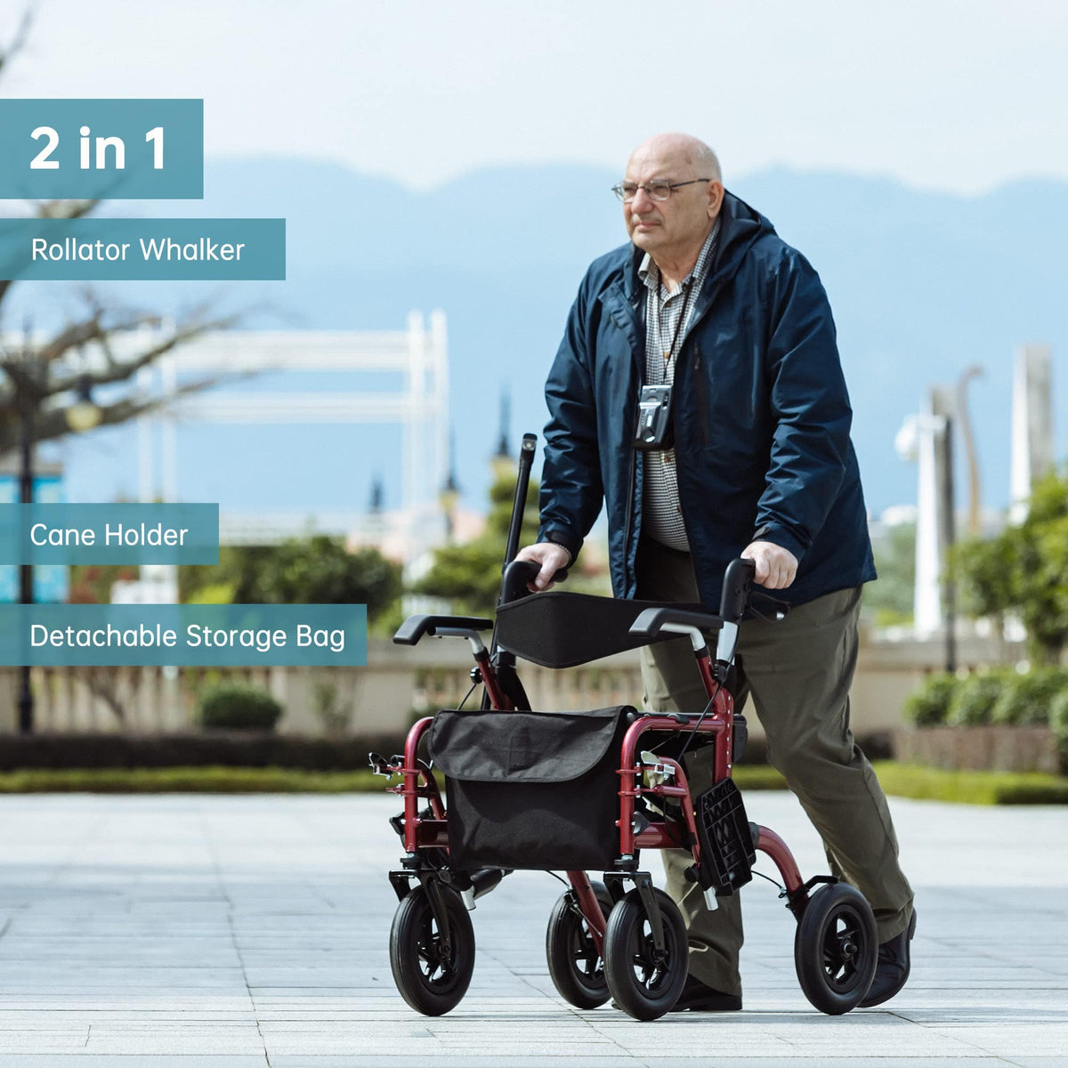 How to Use Elenker 2 in 1 Rollator Walkers / Transport Chair