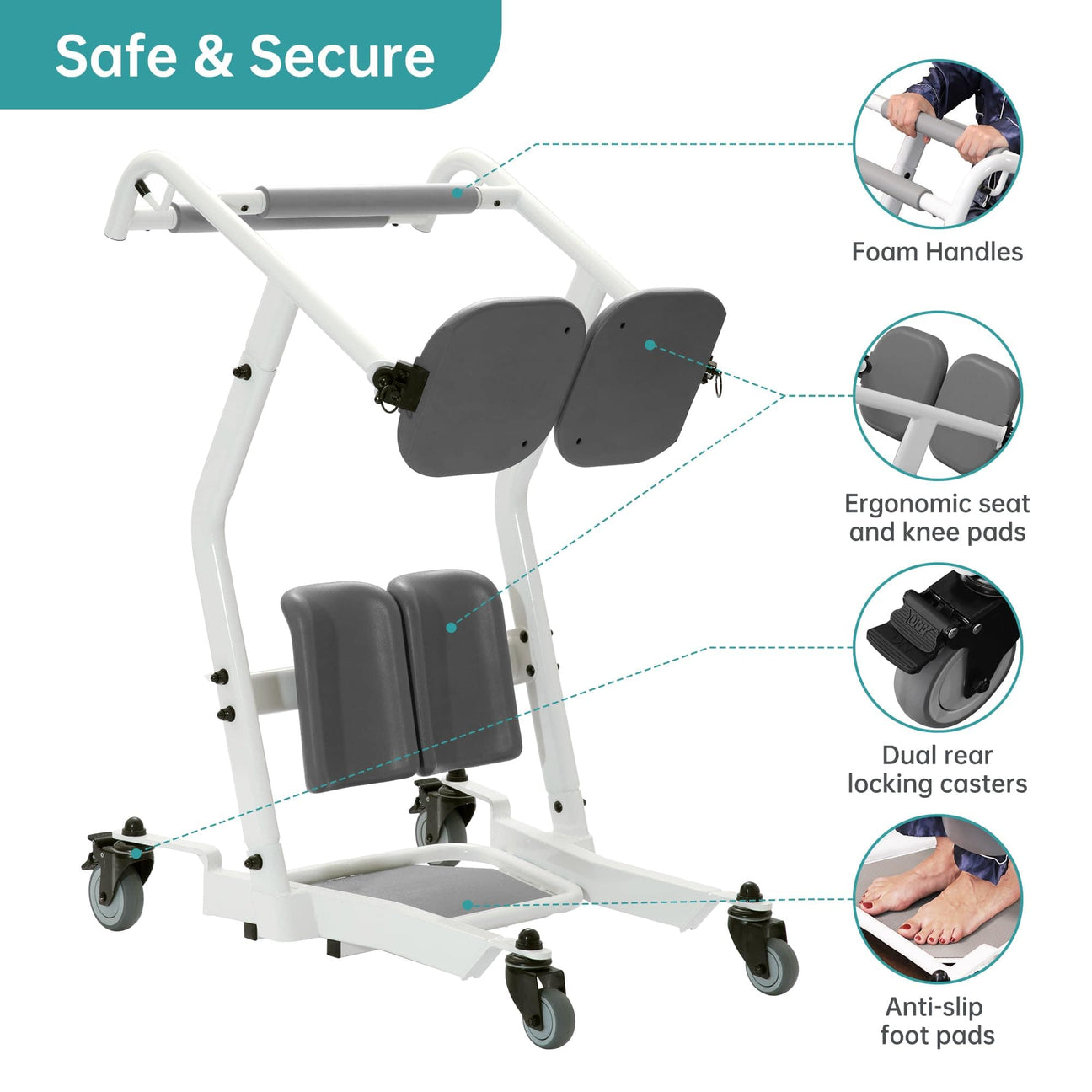 ELENKER HFK-9405 Sit to Stand Lift Assist for Safe Patient Transfer ...