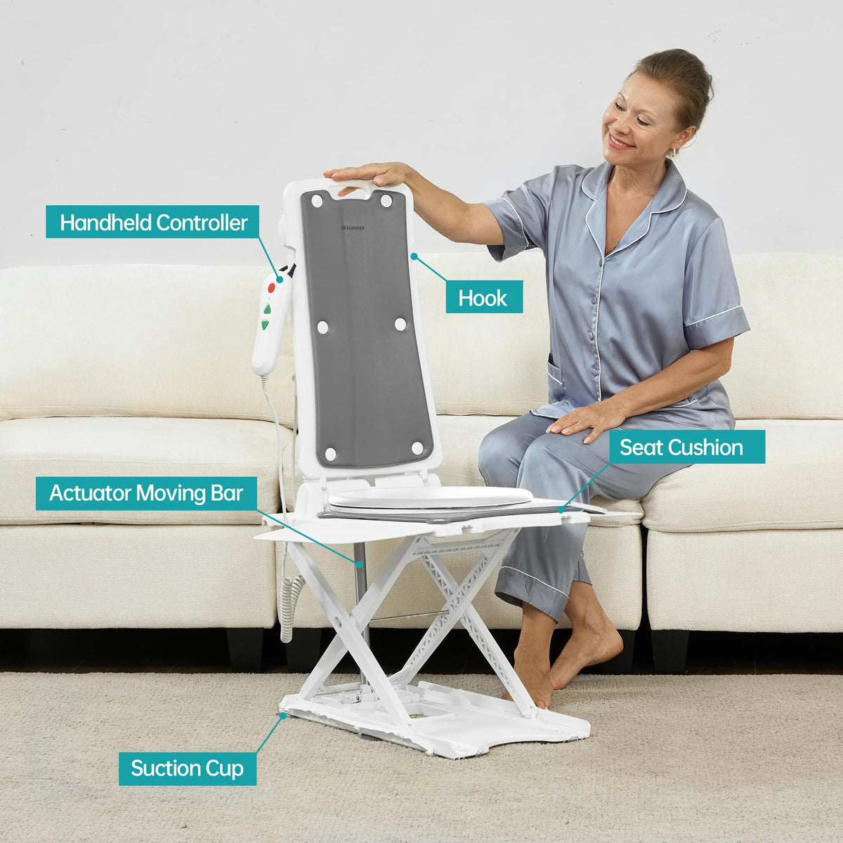 Elenker JC35M3-1 Electric Lift Chair with Swivel Seat for Elderly