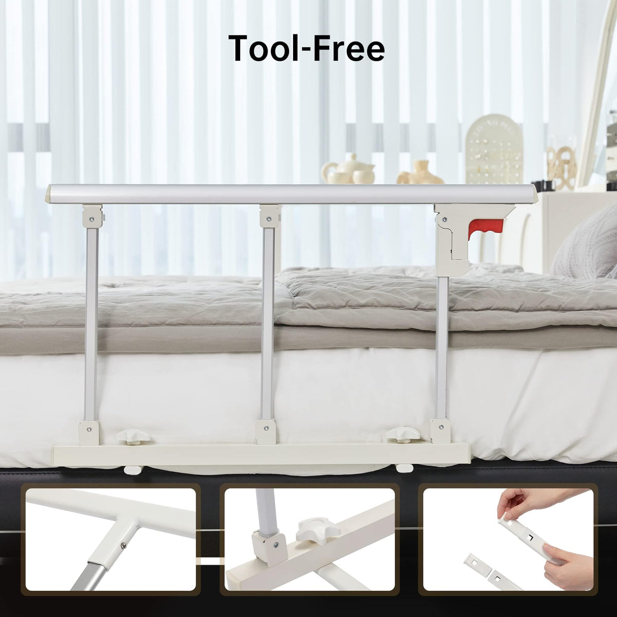 Elenker HFK-5115-2 Foldable Bed Rail for Elderly with Easy Assembly